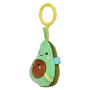 Manhattan Toy Mini-Apple Farm Avacado Baby Travel Toy with Rattle, Chime, Crinkle Fabric & Teether Clip-on Attachment