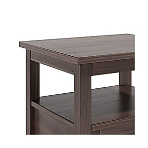 SIMPLIHOME Warm Shaker SOLID WOOD 20 inch Wide Rectangle End Table in Warm Walnut Brown with Storage, 1 Drawer, 1 Shelf, for the Living Room and Bedroom