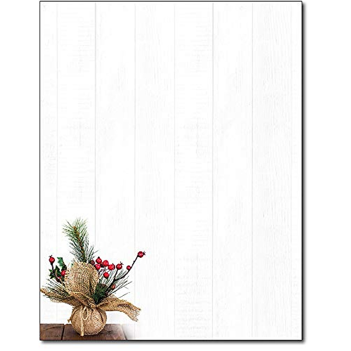 Burlap & Berries Holiday Christmas Stationery Paper - 80 Sheets