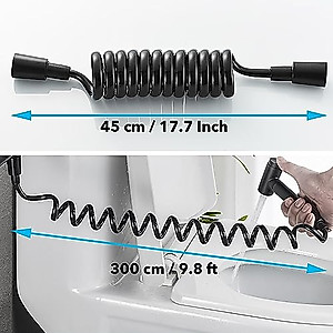 Roscid Sink Faucet Sprayer Set, Handheld Bidet Sprayer for Toilet, Metal Sprayer, with M22 M24 G1/2 Adapters and 3m Hose for Kitchen Sink, Bathroom or Toilet, Matte Black. (Faucet Not Included)