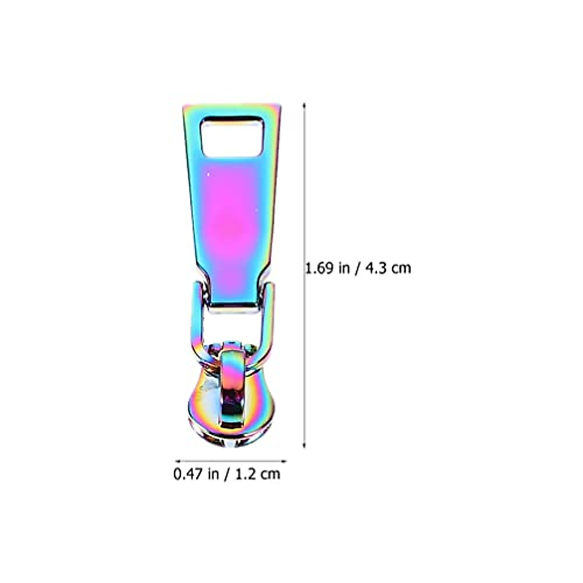 TEHAUX Rainbow Pulls Zipper Replacement 10pcs Metal Slider Zipper Repair Zipper for Sewing DIY Tailor Craft Coats Jacket Purses Luggage Backpacks Bags Shoes