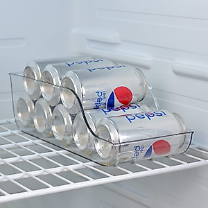 Youngever 2 Pack Soda Can Organizers, Plastic Soda Can Dispensers, Clear Refrigerator Can Storage Bins