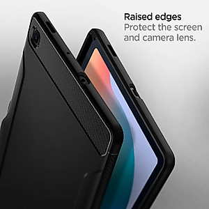 Spigen Rugged Armor Designed for Galaxy Tab S6 Lite Case with S Pen Holder (2022/2020) - Matte Black