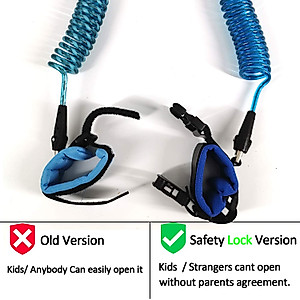 Toddler Safety Leash for Kids & Child | Baby Wrist Leash for Walking - Upgraded Version with Lock-Blue