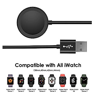 JUD 𝟮𝟬𝟮𝟯 𝐔𝐩𝐠𝐫𝐚𝐝𝐞𝐝 for Apple Watch Charger Black 6.6ft/2M Fast iWatch Charger Wireless Charging Cable Compatible with Apple Watch Series 8/7/6/5/4/3/2/1/SE