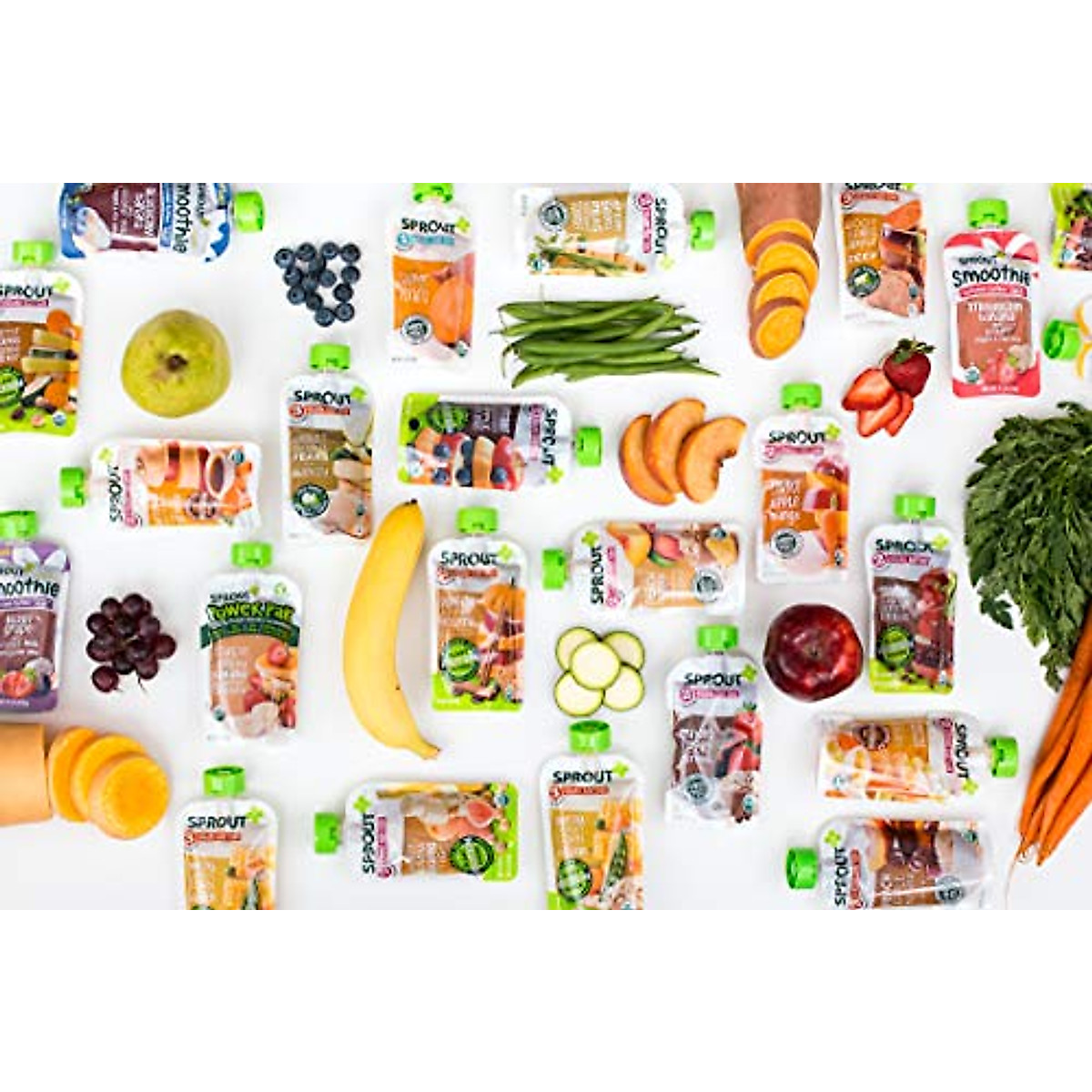 Sprout Organic Baby Food Pouches Stage 3, Organically Sourced Meat Protein, Root Vegetables Apple w/ Beef, 4 Ounce (Pack of 12)