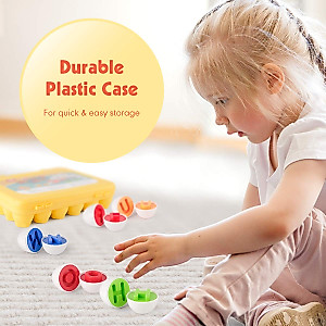 Coogam Letters Matching Eggs 26PCS ABC Alphabet Color Sorter Puzzle Easter Travel Bingo Game Uppercase Learning Fine Motor Skill Montessori Gift for Year Old Kids