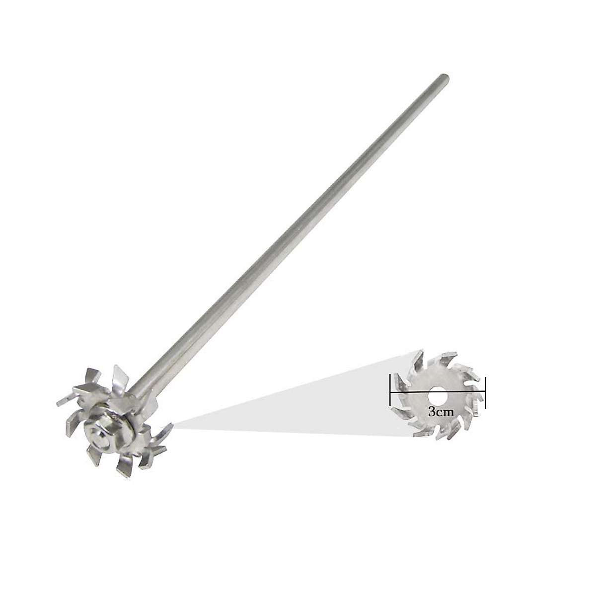 YUCHENGTECH Dispersing Disc Dispersion Impeller Dispersing Machine Blade Paddle Impeller Stainless Steel 3cm Disc with 7X300mm Rod （1.18″disc with 0.27″X11.8″Rod）