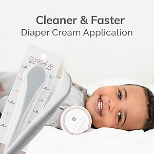 CURASALVE - Diaper Cream Spatula, 2 Pack Baby Diaper Cream Applicator, Soft Flexible Silicone Brush, Grey