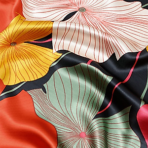 QBSM 4 Pcs 35'' Satin Head Scarf Silk Feeling Neck Scarves Hair Wrap for Sleeping Large Square Headscarf for Women