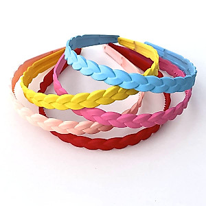 Springtime 12pcs Colorful Headbands for Girls Women Pigtail Hairbands With Teech Plastic Hard Hair Hoops