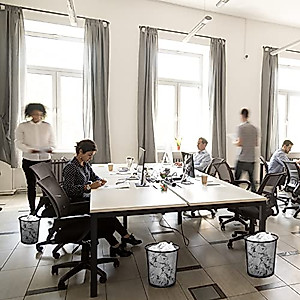 Amyhill 8 Pieces Mesh Trash Can Round Mesh Waste Basket Mesh Garbage Bin 3 Gallon 4 Gallon 6 Gallon Open Top Lightweight Bathroom Wastebasket for Office Home (Black, Small)