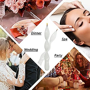 White Twisted Candlesticks Spiral Taper Candle Handmade Candles Sticks for Wedding Celebration Anniversary Church