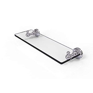 Allied Brass WP-1/16 Waverly Place Collection 16 Inch Vanity Beveled Edges Glass Shelf, Polished Chrome