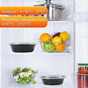 jorksky [50 Pack] 24oz Reusable Meal Prep Containers Disposable with Lids, BPA-free, Stackable, Microwave/Dishwasher/Freezer Safe