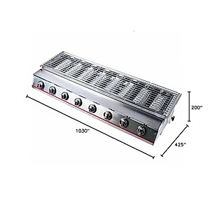 Gas Grill BBQ Gas Grills 8 Burner BBQ Grill Outdoor Party Cooker Stainless Steel Barbecue Grill Commercial Gas Grill Burners Cooker Smokeless for Camping Picnics