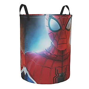 S-piderman Circular Hamper Dirty Clothes Handles Basket for Storage Organizer Storage Bin,Kids Room,Home Organizer,Nursery Storage,Baby Hamper,Durable With Printing