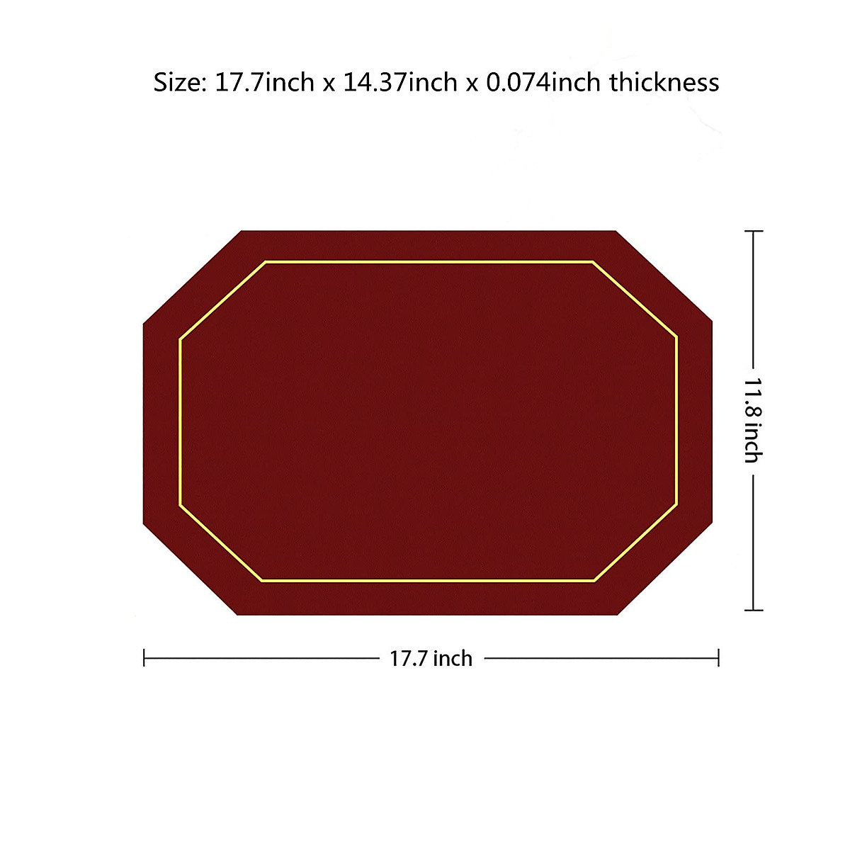 Reversible Placemats Set of 6, Faux Leather Heat Resistant Placemats Washable Table Mats Wipeable Place Mats for Dining Table Wedding Coffee Shop Decoration