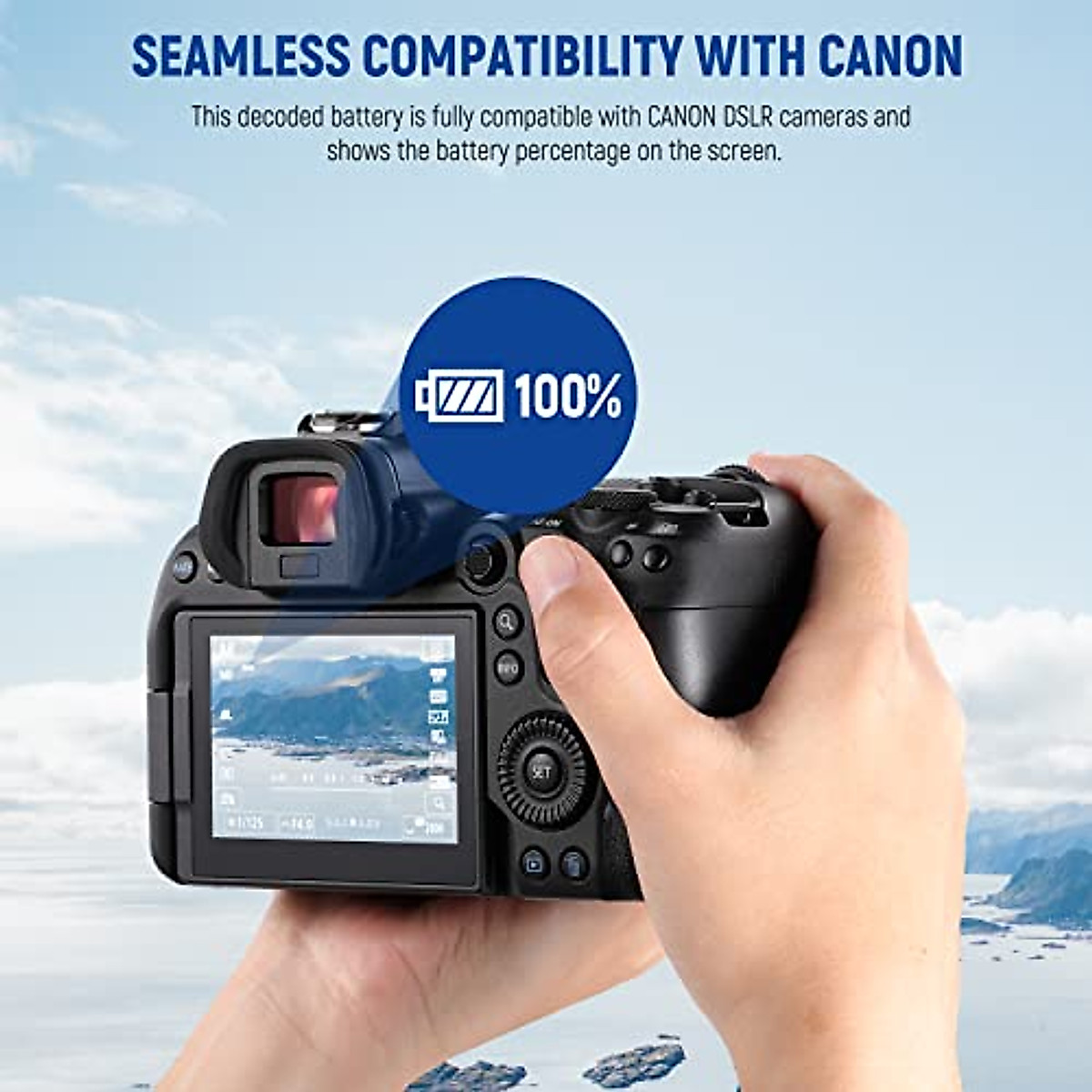 NEEWER 2 Packs LP-E6 LP-E6N Replacement Batteries and an USB Dual Charging Case Set, Compatible with Canon 5D Mark II III 5D Mark IV 5DS/5DS R 60D 6D Mark II 7D 7D Mark II 70D 80D 90D