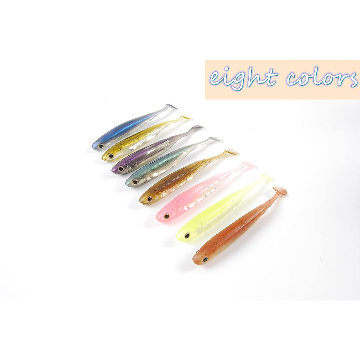 Papa.Jiang Soft Fishing Lure, Artificial Lure Swimbaits, Wiggle Paddle Tail, Multiple Color Available, Saltwater/Freshwater (Light Brown, 3.9'')