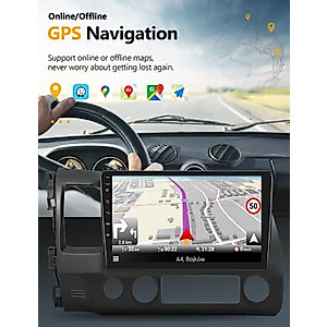 Android 11 for Honda Civic Car Stereo 2006-2011 with Wireless Carplay Android Auto, 10.1 Inch Touch Screen Car Radio Supports GPS Navigation, SWC, WiFi, Hi-Fi Sound System, FM/RDS, Split Screen