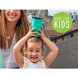 Reduce 14 oz Coldee Tumbler – Reusable Vacuum Insulated Stainless Steel Cup with Straw and Lid – Small and Perfect for Kids – Gripster Finish, Morning Rays