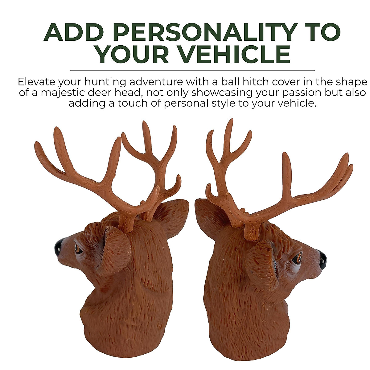 Rivers Edge Products Trailer Ball Cover, 1 7/8 to 2-Inch Trailer Hitch Ball Cover, Hunting Tow Ball Protector, Funny Towing, Trailer, Truck, or RV Accessories, Deer