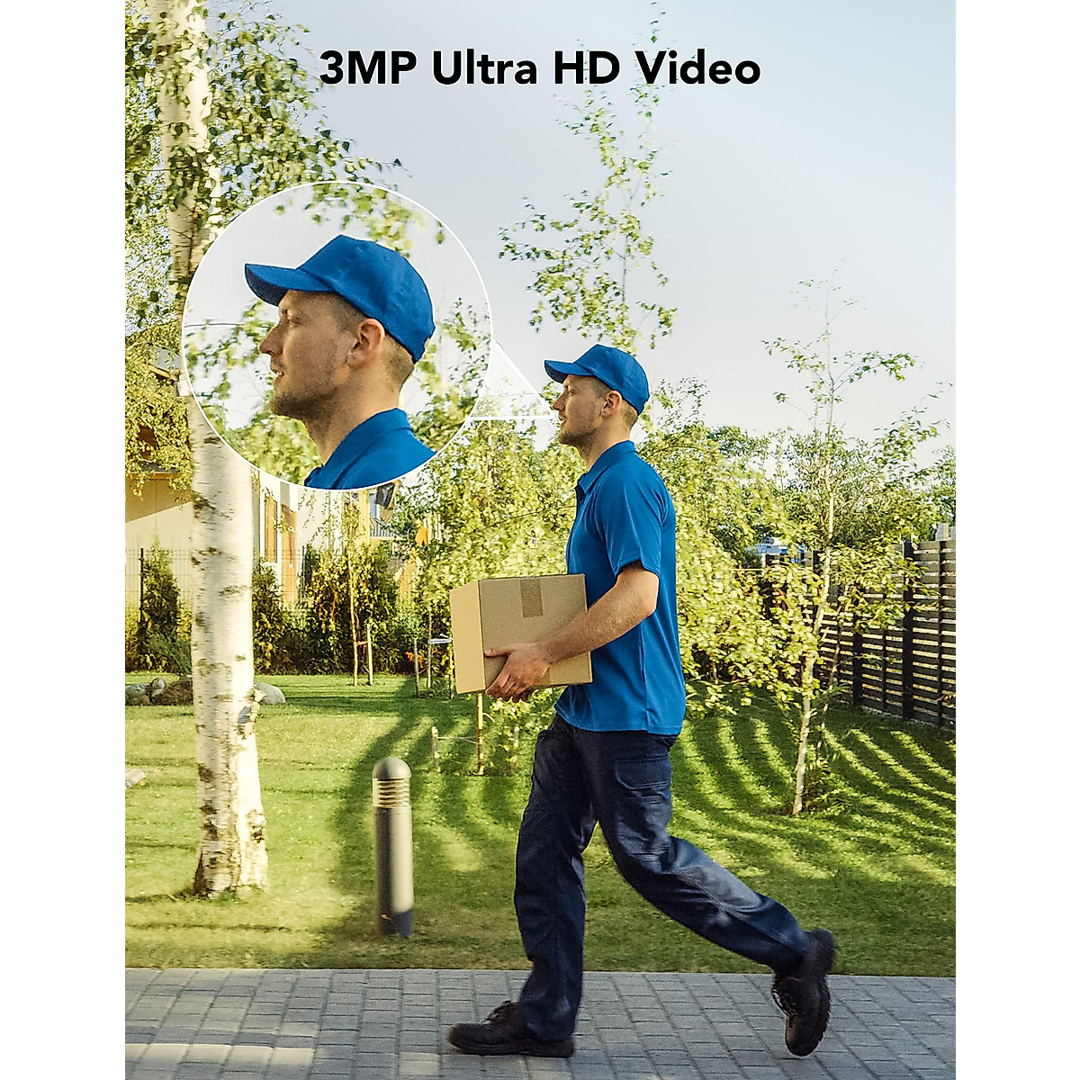 GNCC WiFi Security Camera Outdoor 2K 360° Home Security Camera Surveillance Camera Wired with Auto Tracking, Color Night Vision, SD & Cloud Storage, 2-Way Talk, Waterproof (2.4Ghz, K1Pro)