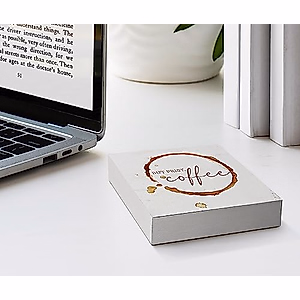 But First Coffee Wood Box Sign Desk Decor,Rustic Coffee Stains Wooden Block Sign Decorations for Home Kitchen Office Cafe Coffee Bar Man Cave Wall Tabletop Shelf Decor,Gifts for Coffee Lovers