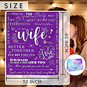 Gifts for Wife, Gifts for Mothers Day, Blanket, Wife Birthday Gift Ideas, Wife Gifts, Birthday Gifts for Wife, Throw Blanket 60" x 50" (Purple)