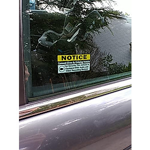 TOTOMO (Set of 8) Notice Audio and Video Recording Consent Stickers - 3" x 1.5" Self Adhesive Signs (4pc Front Adhesive & 4pc Back Adhesive Stickers) Dashcam Warning Decal