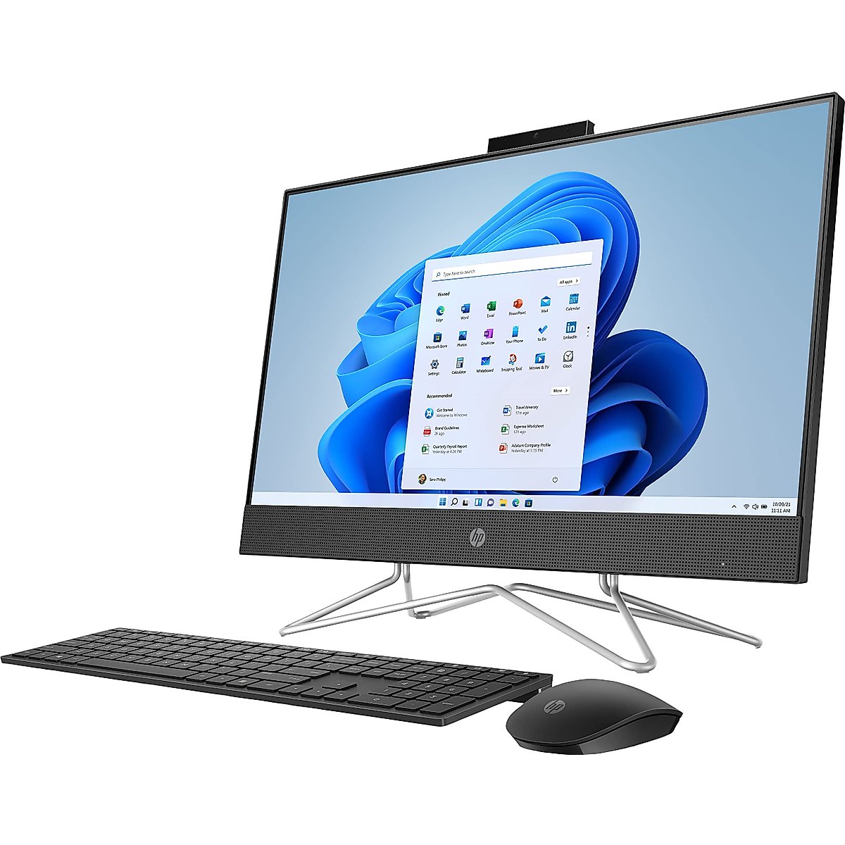 HP 2023 24'' FHD IPS Touch All-in-One Desktop PC Intel 4-Core Pentium Silver J5040 Intel UHD Graphics 8GB DDR4 256GB NVMe SSD WiFi AC BT RJ-45 HDMI Webcam Wireless KB Mouse Windows 10 Pro w/RE USB
