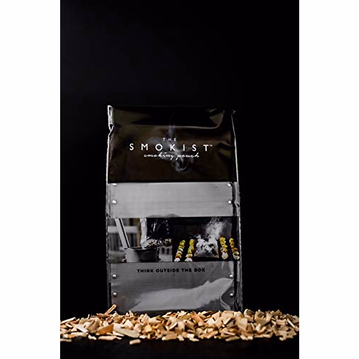 The Smokist BBQ Smoking Pouch for The Grill, Stainless Steel, Bundled with Hickory, Mesquite, and Apple Wood Smoking Chips
