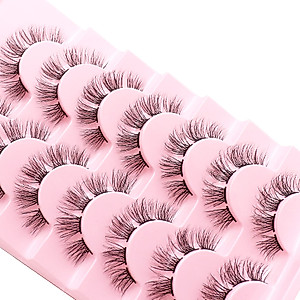 Veleasha Lash Clusters 3D Fluffy & Wispy DIY Individual Lashes Handmade & Lightweight False Eyelashes 7 Pairs Pack Natural Look Eyelashes (Cluster 01)