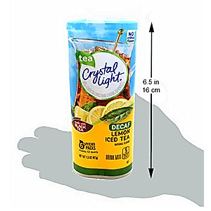 Crystal Light Iced Tea Decaffeinated Lemon Natural Flavor, 12-Quart 1.5-Ounce Canister (Pack of 3)