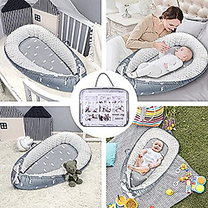 Baby Lounger Covers, Baby Nest Co Sleeping 100% Cotton Breathable Cover Infant Sleeper Bed for Newborn,Gift for Newborn Boys Girls Essentials Must Haves Lounger Bassinet,Crown