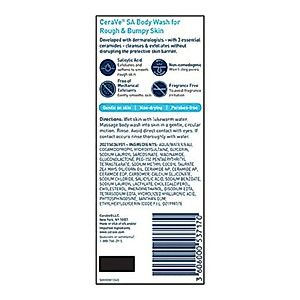 CeraVe SA Skin Care for Rough and Bumpy Skin Bundle - SA Body Wash (10 fl oz) and SA Moisturizing Lotion (8 fl oz) - Skin Smoothing Formula with Salicylic Acid