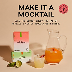 Batchwell's Spicy Margarita Mix Pitcher: Mocktails Non-Alcoholic Drinks - Drink Mixers For Cocktails, Margarita Mixer, Alcoholic Mocktail Mixers, Cocktail Mixers, True lime, No Artificial Sweeteners