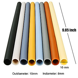 ALINK 8-Pack Reusable Silicone Straws - Long Flexible Rubber Silicone Drinking Straws for RTIC/Yeti 30 oz Tumblers, Jars, with 2 Cleaning Brush