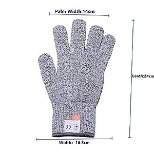 Oyster Shucking Knife Clam Knife Shucker Shellfish Seafood Opener with Non Slip Handle and Level 5 Protection Food Grade Cut Resistant Gloves(XL)