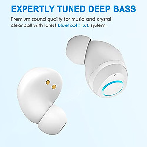 Motast Wireless Earbuds, Bluetooth 5.1 Headphones Mini Bluetooth Earbuds with HD Mic, Wireless Earphones in Ear with USB C Charging Case, IP7 Waterproof, Deep Bass, 30H Playtime Headset for Sports