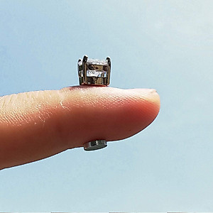 Jstyle 2 Pairs Stainless Steel Magnetic Stud Earrings for Men Women Non-piercing CZ Hypoallergenic 5mm