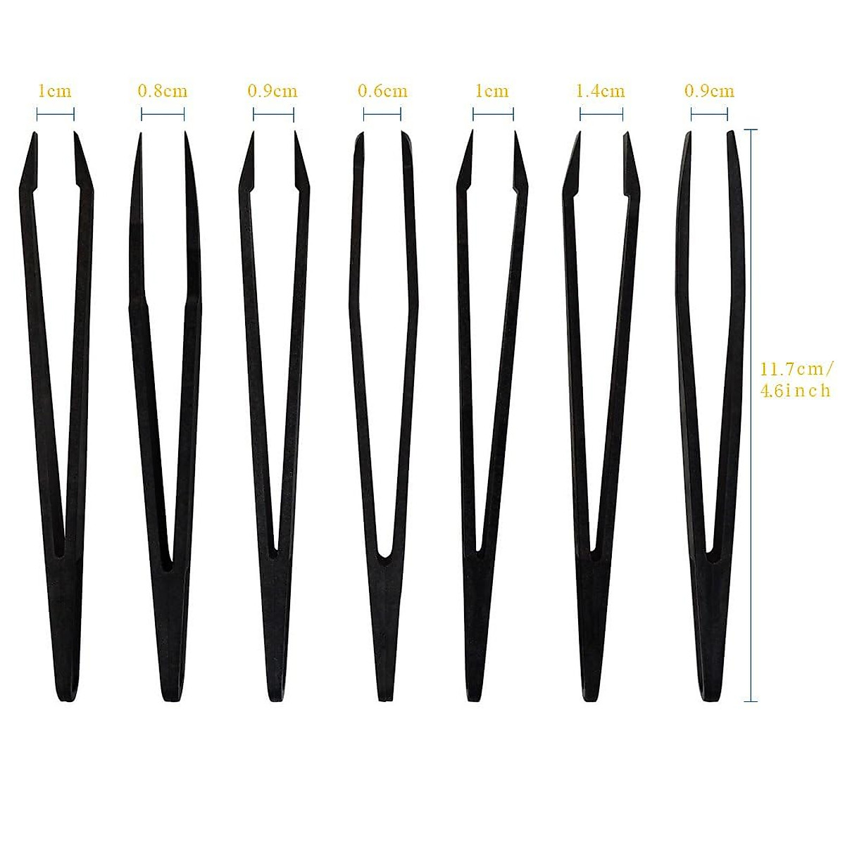 7pcs Precision Anti-static Tweezers, Marrywindix Plastic Tweezers for Electronics Jewelry-making Repairing