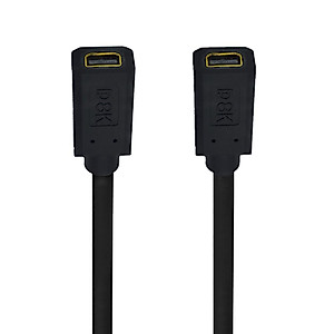 Qaoquda 8K Mini DisplayPort Cable, 1FT Mini DP Female to Female Coupler Cord for with Mini DP PC/Laptop or Thunderbolt 2 Mac PC (mini DP female to female)