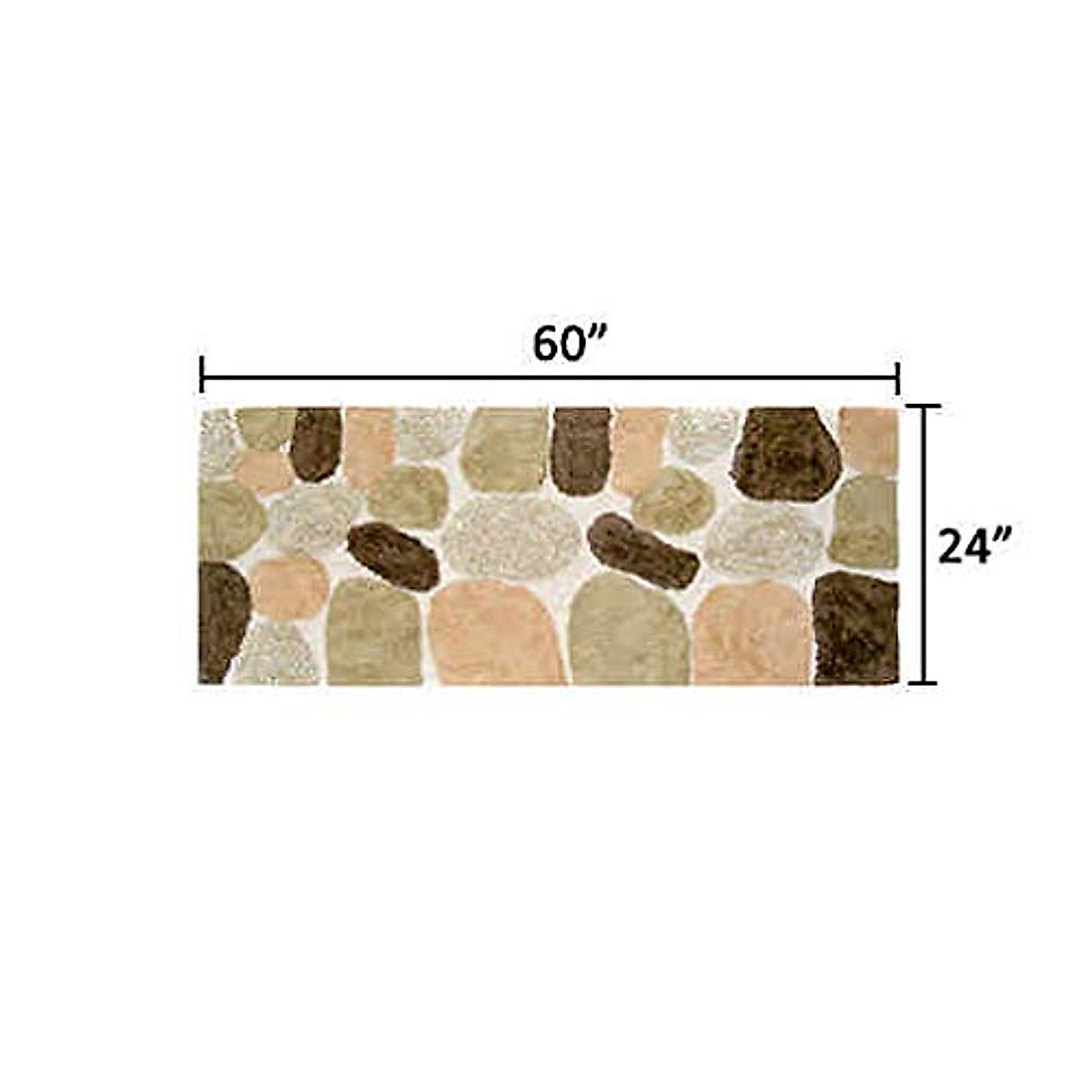 Chesapeake Merchandising Khaki Chesapeake Pebbles Bath Rug Runner (24" x 60")