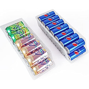 carrotez Soda Can Organizer 11-12 Standard Cans, Beverage Organizer for Refrigerator Pantry Freezer Kitchen Organization and Storage, Beverage Soda Dispenser Plastic BPA Free Storage Rack