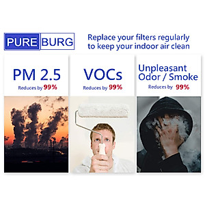 PUREBURG Replacement HEPA Filters Compatible with FridaBaby 3-IN-1 Air Purifier, Activated carbon 2-in-1 Air Clean Dust VOCs Odor PM2.5 Smoke,2-Pack