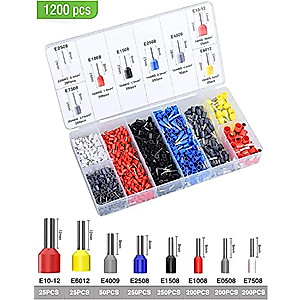 Ferrule Crimping Tool - FORTUNEW® Self-adjustable Wire Crimping Tool Kit AWG 23-7（0.25-10 mm²） with 1200 terminals crimping tool set