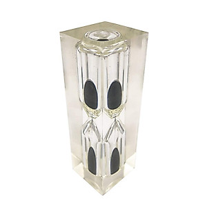 Artibetter 3 Minutes Crystal Sand Timer Black Hourglass Decorative Glass Timer