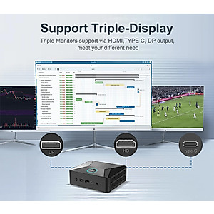 JMZZPC MAP02 Mini PC Windows 11 Preinstalled Intel 11th N5100 8GB DDR4 256GB M.2 SSD, Mini Desktop Computer 4K UHD Triple Display/Dual DDR4/Dual SSD/Dual WiFi/BT5.1/ RJ45/DP/Type C